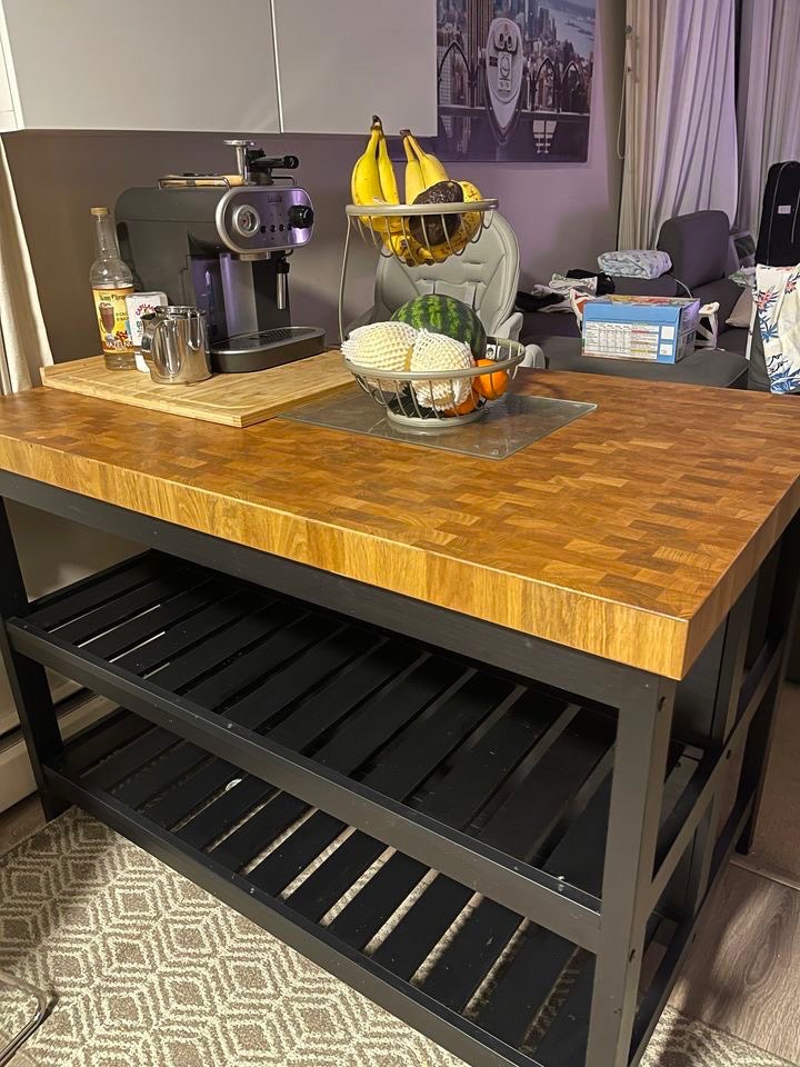 IKEA Vadholma Kitchen Island with Butcher Oak Top | Dining Tables ...