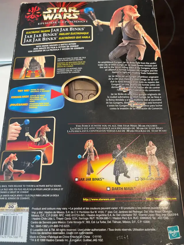 12" Jar Jar Binks Electronic Talking Action Figure | Arts ...