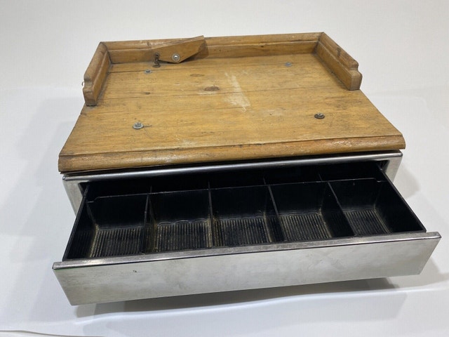 Vintage Spring Loaded Cash Register Drawer & Base, Heavy, Wood | Arts ...
