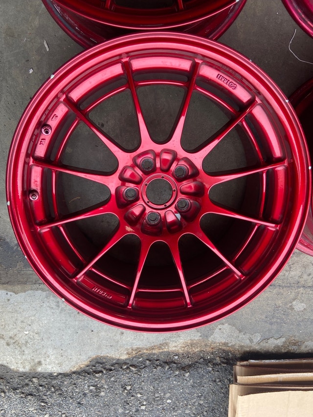 18X9.5, 5X108 Enkei NF03 gloss red finish | Tires & Rims | Oakville ...