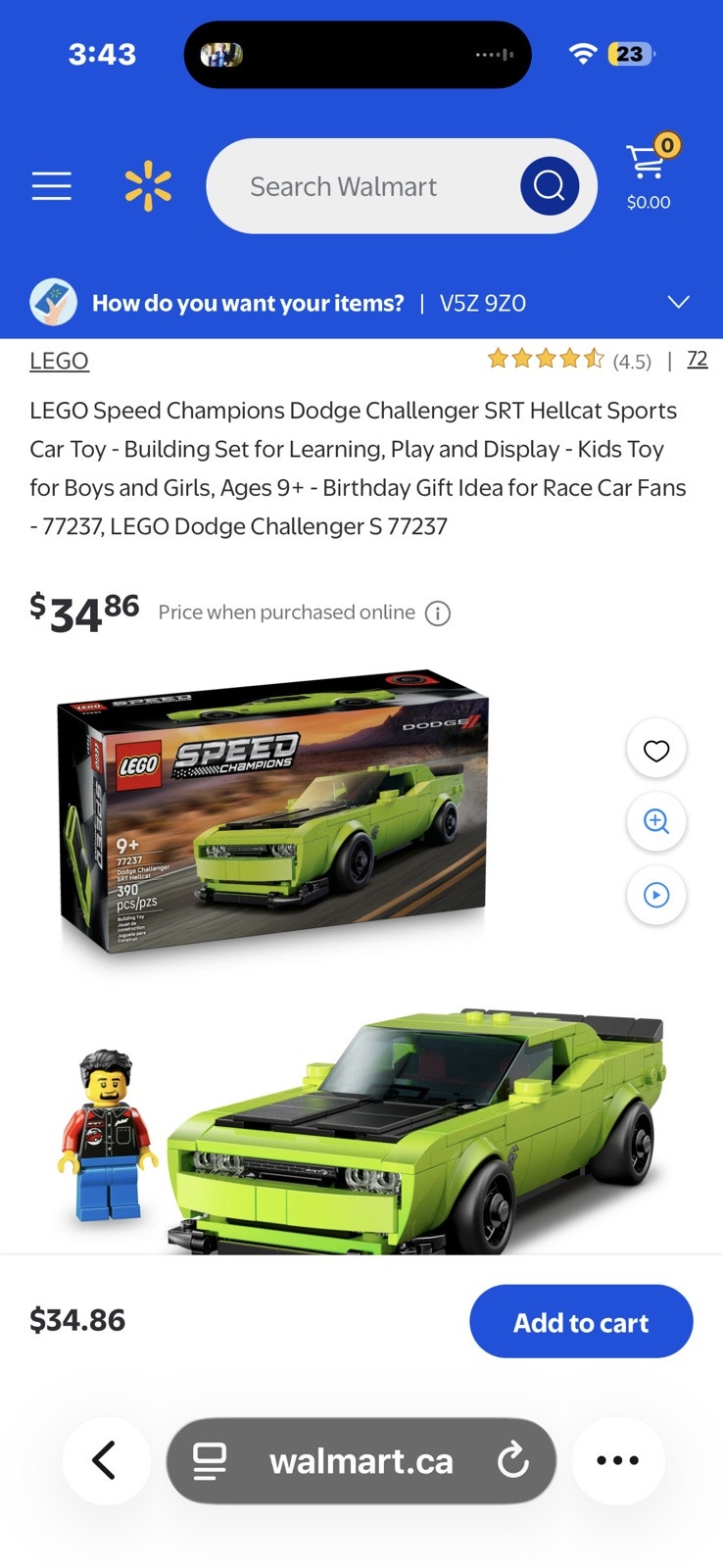 NEW LEGO Speed Champions Dodge Challenger SRT Hellcat Sports Car | Toys ...