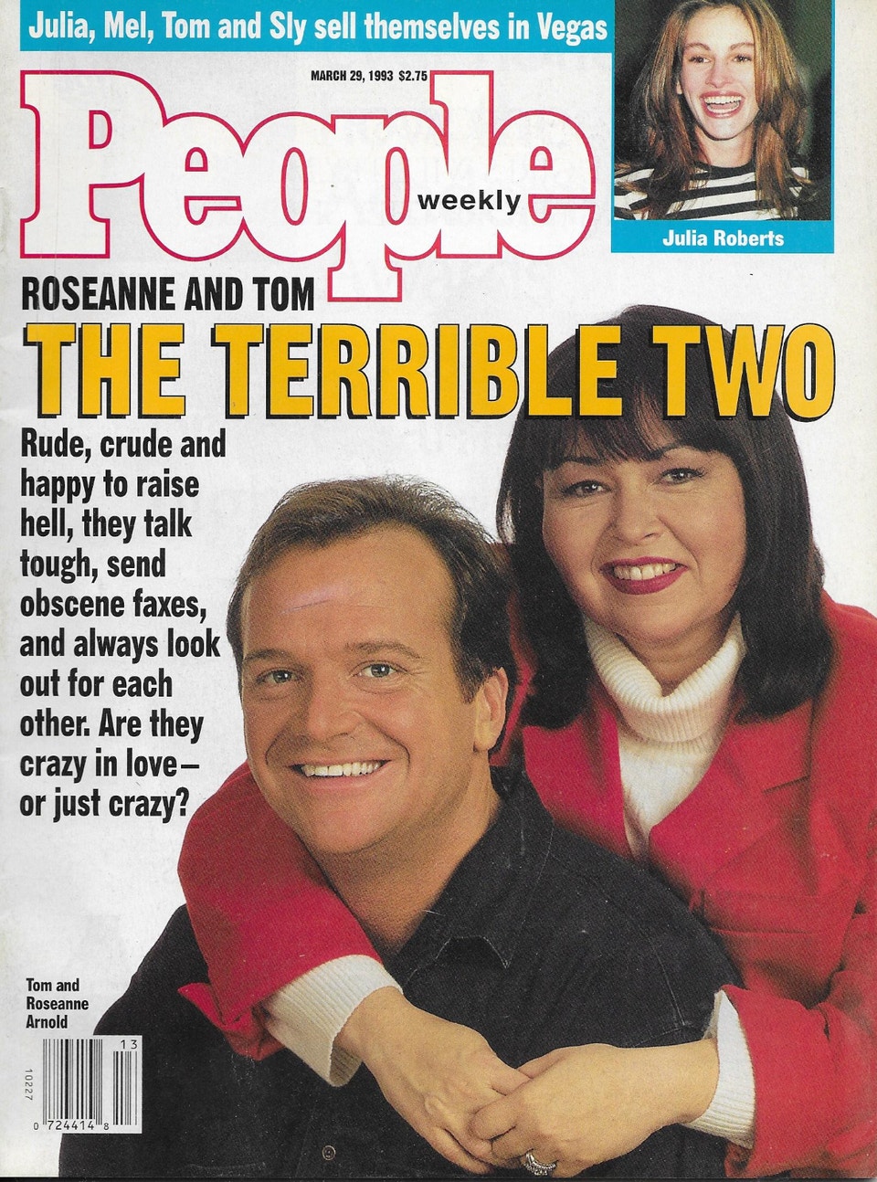 ROSEANNE BARR & TOM ARNOLD March 29, 1993 PEOPLE WEEKLY Mag VG+ ...