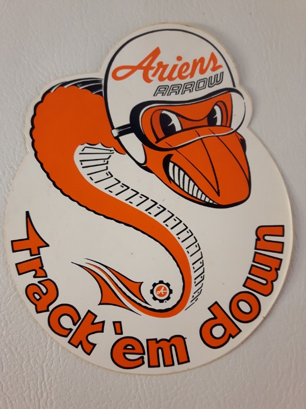 Vintage Ariens Arrow Track Em Down Snowmobile Decal | Arts ...