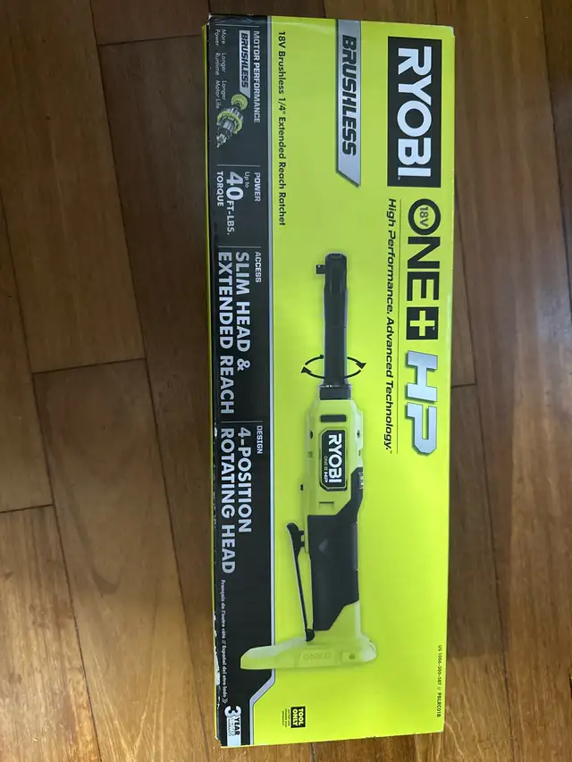 RYOBI 18VONE+HPBrushless Cordless 1/4-inch Ext Reach Ratchet NIB ...