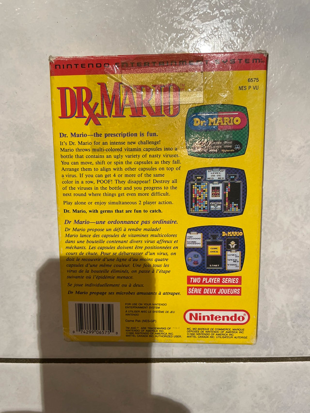 Dr Mario Nes Cartridge Complete Excellent Condition Older Generation