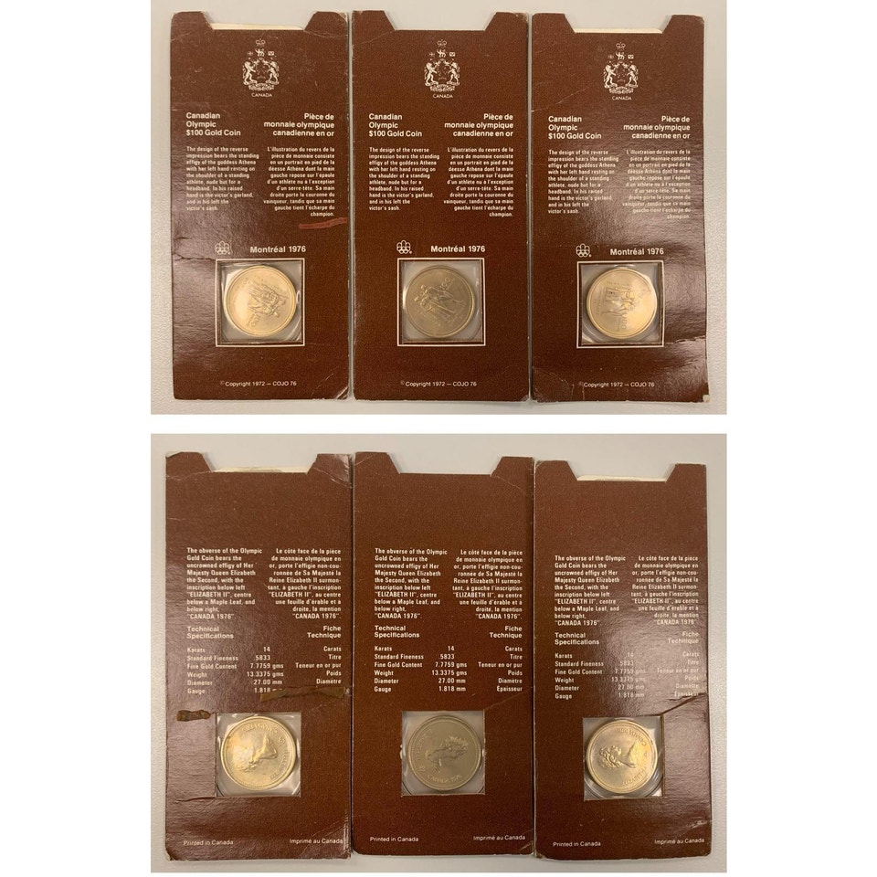 $100 Canadian Montreal Olympic 14K Gold Coin 1976 | Arts & Collectibles ...