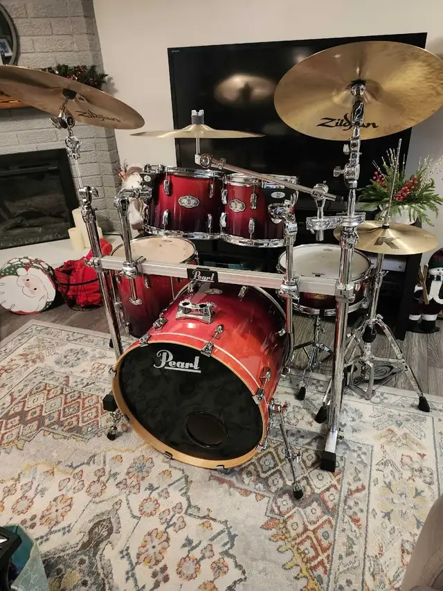 5 pc. Pearl Vision Birch drums, hardware, Zildjian K cymbals. | Drums ...