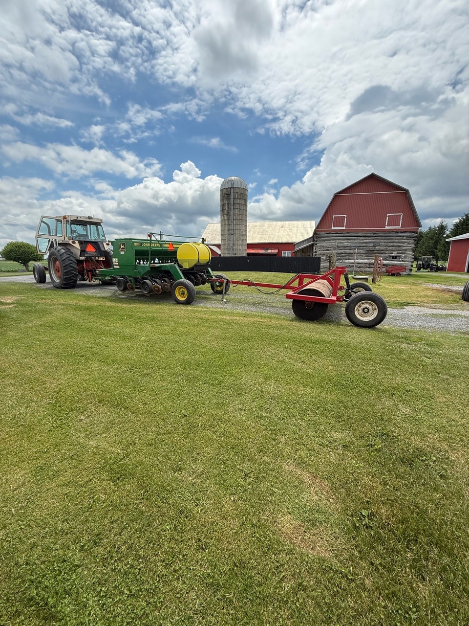 John Deere 750 10ft drill with 10ft Big Jim Roller | Farming Equipment ...