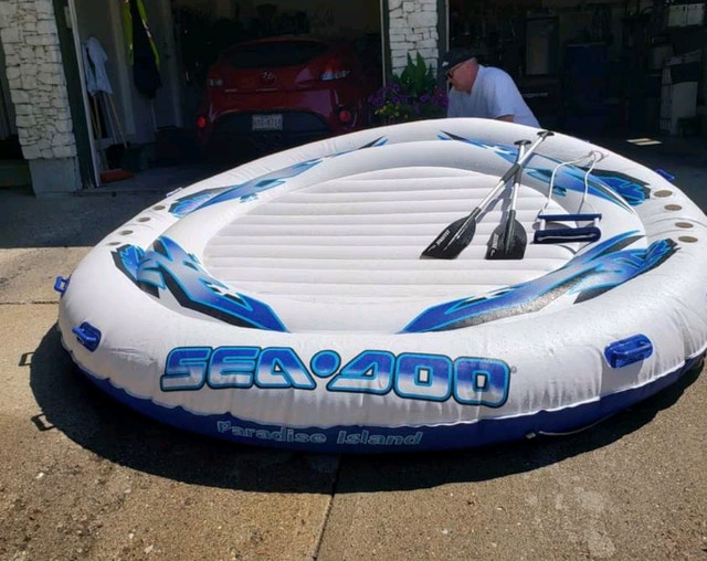 Giant Inflatable 11' ft SeaDoo Island Party Raft Tube Boat Float ...