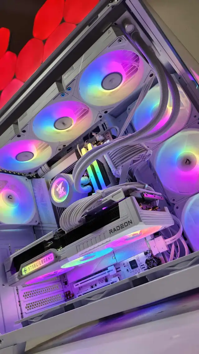 Ultra White gaming PC | Ryzen 7 9800X3D + RX 9060 XT 16GB + 32GB ...