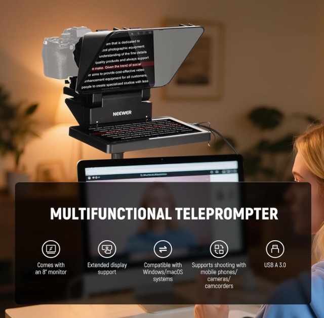 NEEWER Teleprompter with Monitor (11 Inch) - Portable Prompter ...