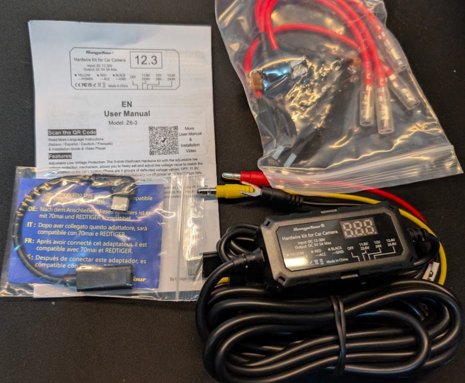 360 dashcam RedTiger 4-channel Starvis2 dashcam with hardwire ki ...