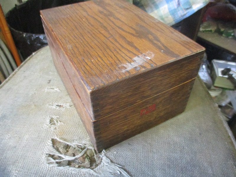 1940s WEISS OAK FILING DESK TOP FILE BOX $20. VINTAGE OFFICE | Arts ...