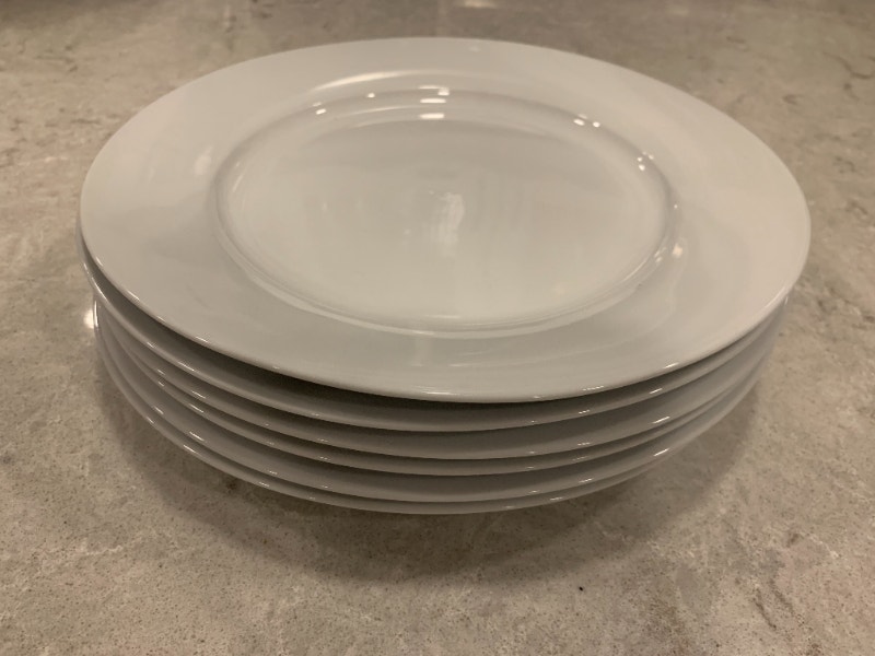 Kitchen Stuff Plus porcelain dinner plate set (6), oxford white ...