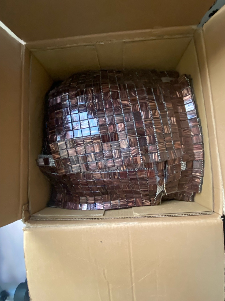 Brown backsplash never use in box weighs approximately 75 lbs | Other ...