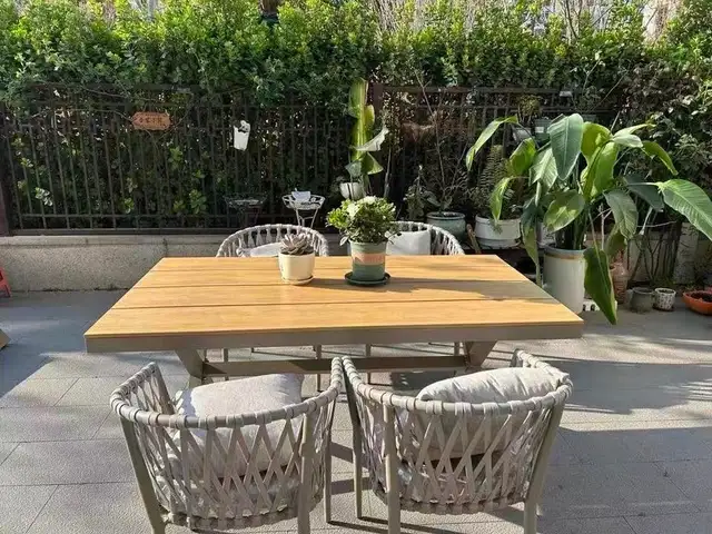 Brand New 7pcs Aluminum Teak Patio Dining Set Special $1599 | Patio ...