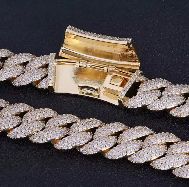 18MM Classic Fully Iced Out Men’s Cuban Chain 4Rows | Jewellery ...