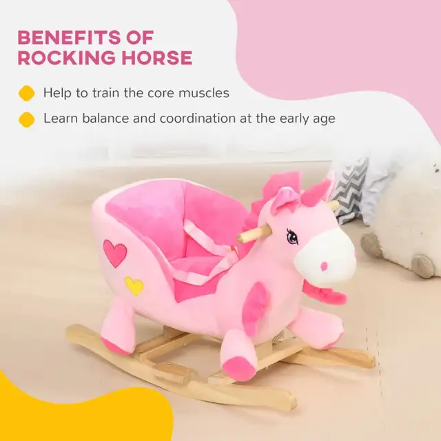 Baby Rocking Horse Ride On Unicorn with Songs, Toddler Rocker To | Toys ...
