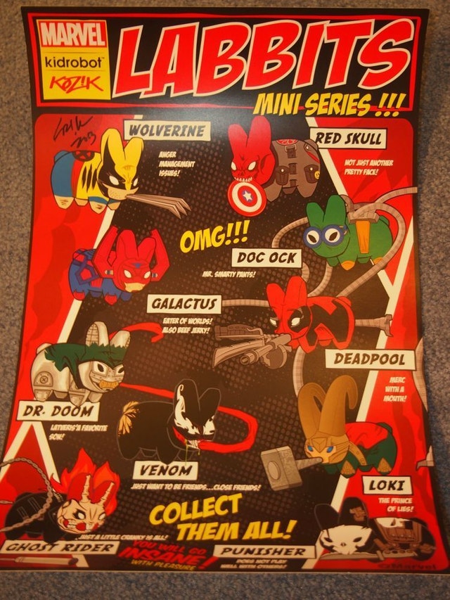 Kidrobot Marvel Labbit Ltd Edition Poster- Signed by Frank Kozik | Arts ...