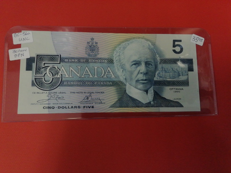1986 $5 Canada Banknote | Arts & Collectibles | Mississauga / Peel ...