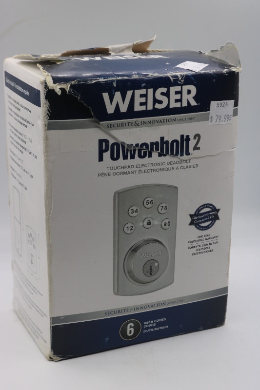 Weiser Powerbolt 2 Touchpad Electronic Deadbolt (#5924) | Windows ...
