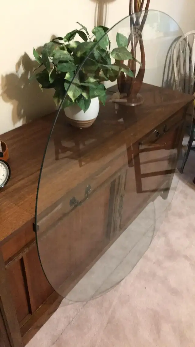 Glass Plateau verre de table rond (48 pouces) / Buffet Mid-Centu | Free ...