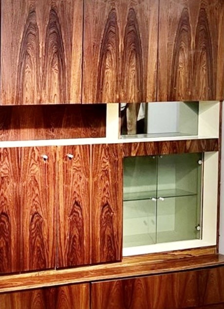 Mid Century Rosewood Wall Unit Bar Display Cabinet | Hutches & Display ...