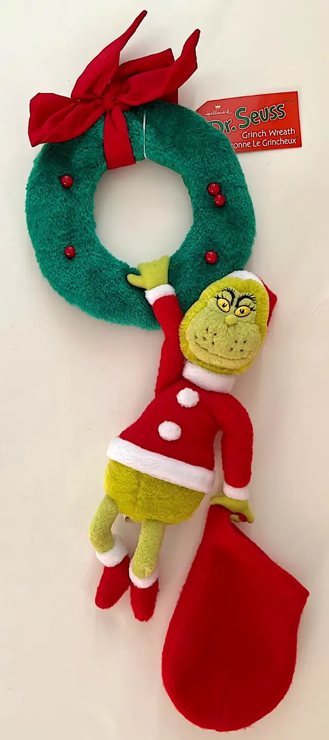 Dr Seuss Hallmark The Grinch Wreath Plush | Arts & Collectibles | City ...