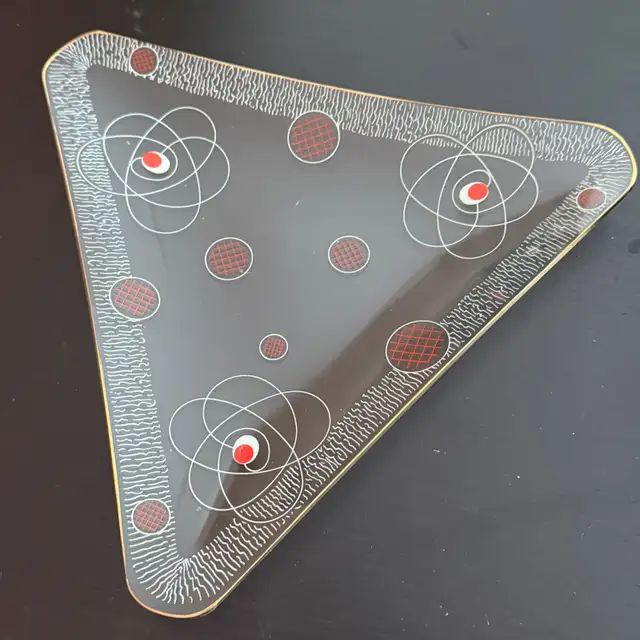 West-Germany 1950's Space-Age Atomic Glass Plate | Arts & Collectibles ...